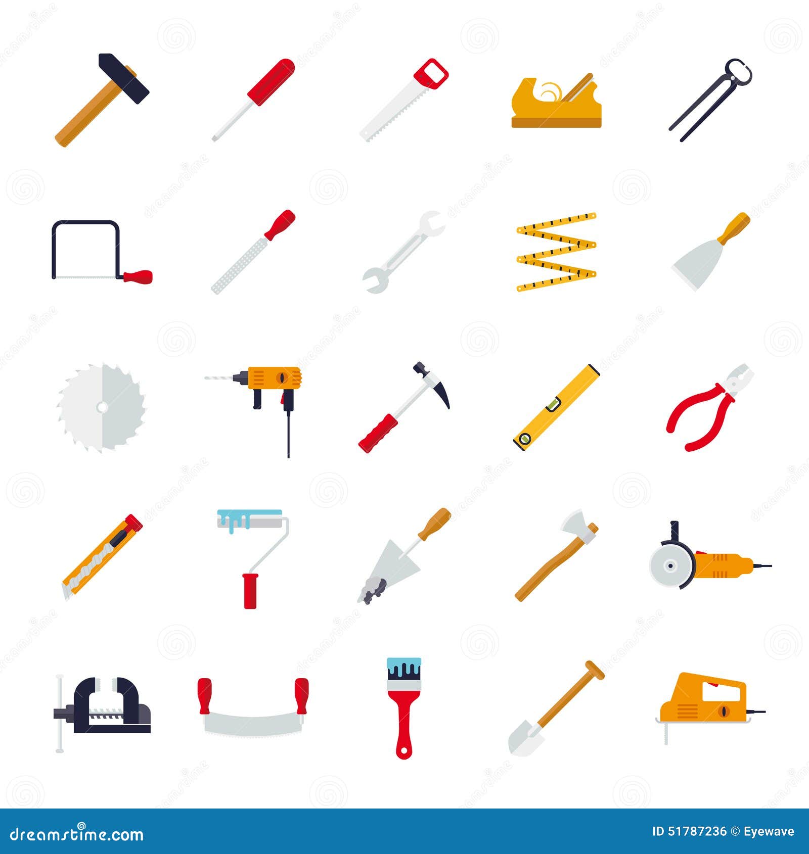 Crafting Tools Flat Design Vector Icons Collection Stock Vector ...