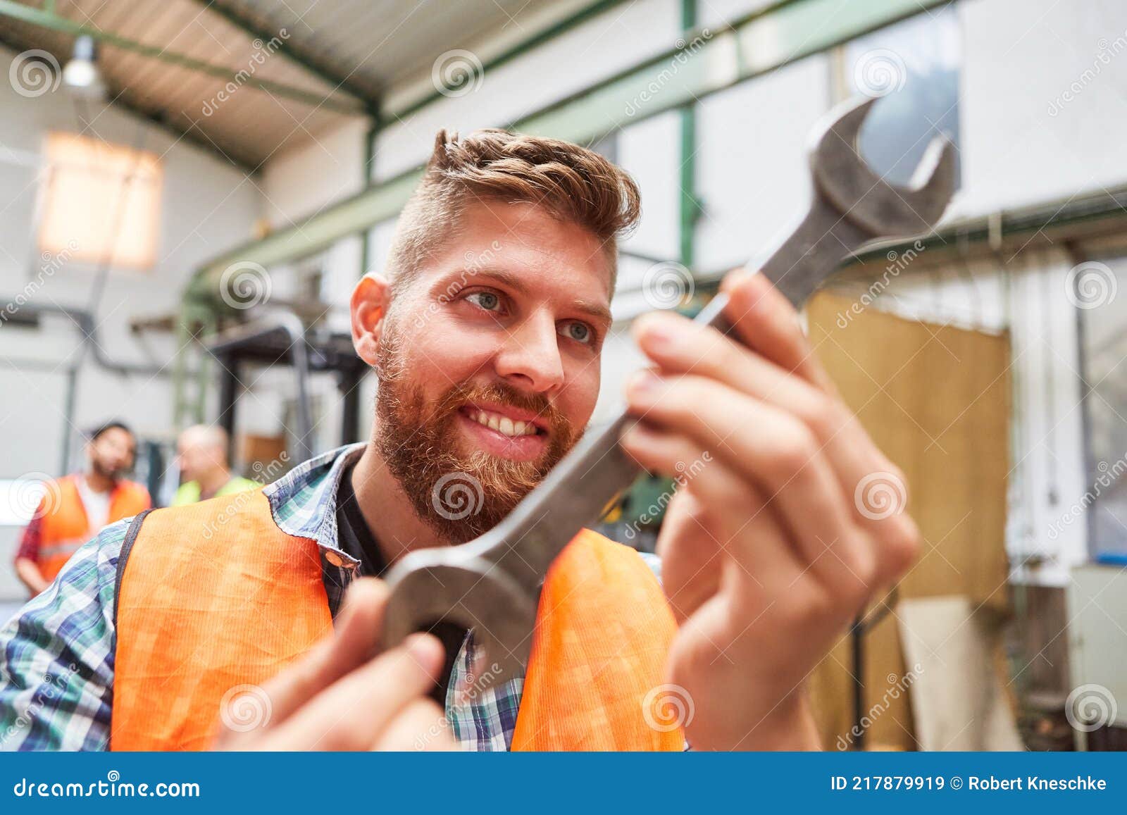 Craftsman Apprentice with a Wrench Stock Image - Image of clerk ...