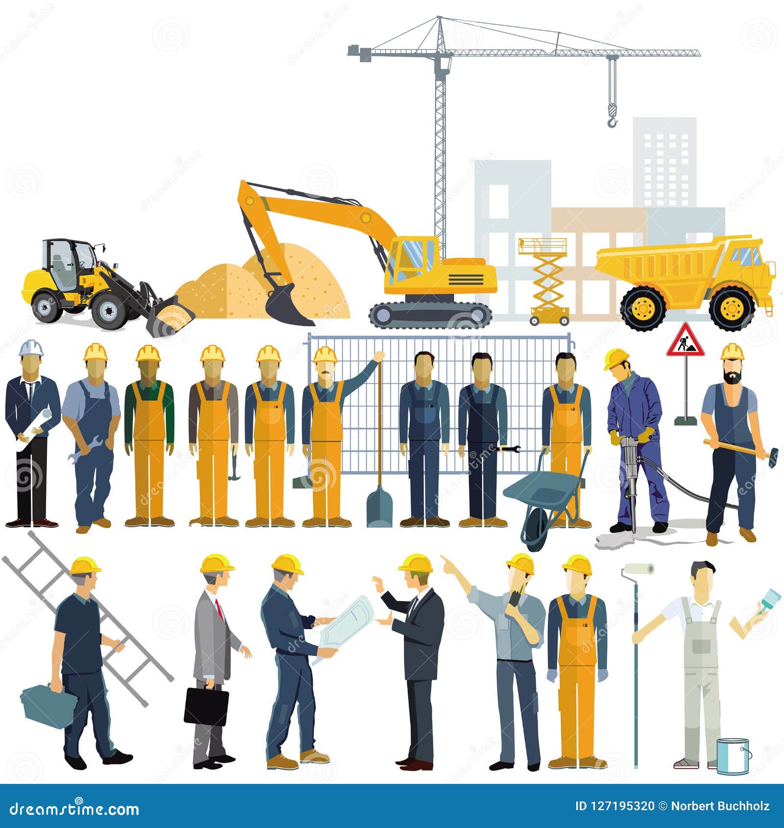 Craftsman Worker Paint The Wall. Vector Cartoon Character In Flat Style ...