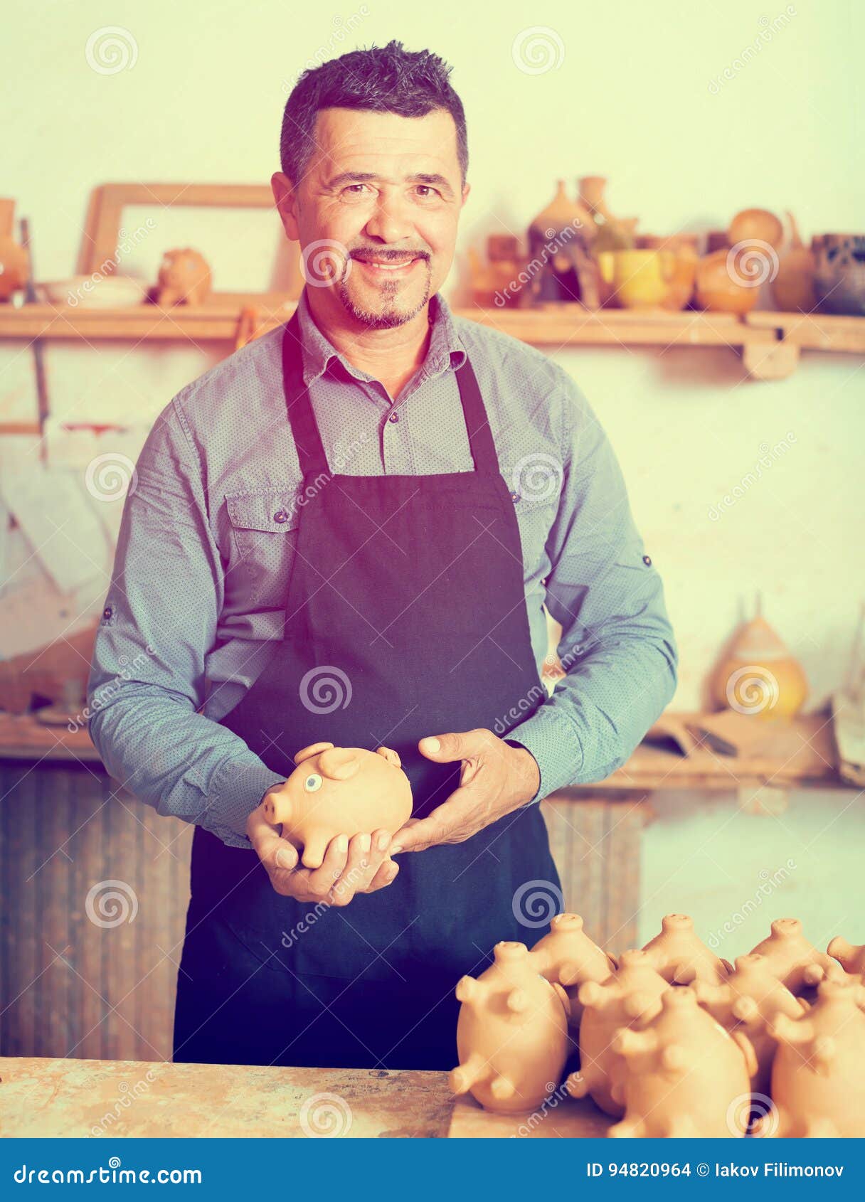 Craftsman in Ceramic Workshop Stock Photo - Image of craft, happy: 94820964