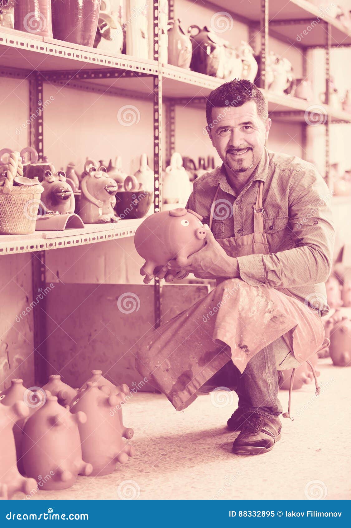 Craftsman in Ceramic Workshop Stock Image - Image of demonstrating ...