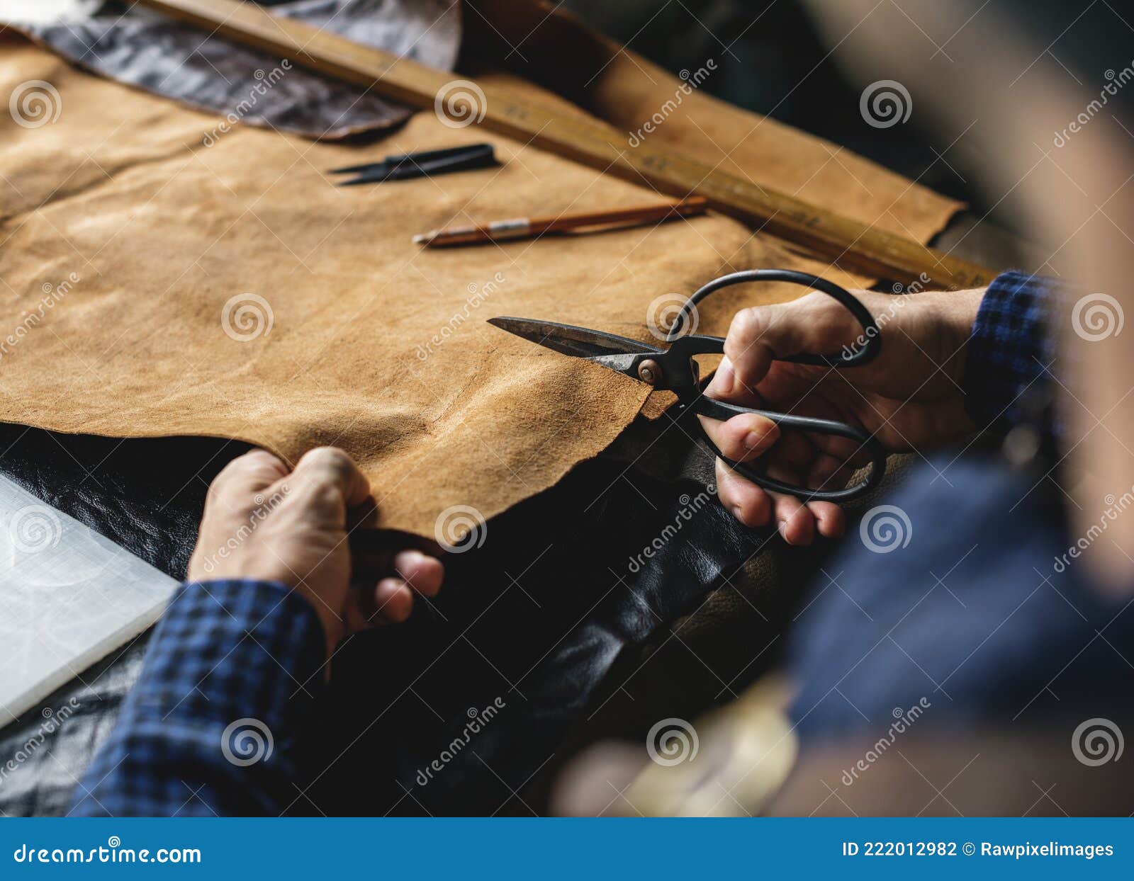 Craftsman Cutting Wood With Fixed Blade Royalty-Free Stock Photo ...