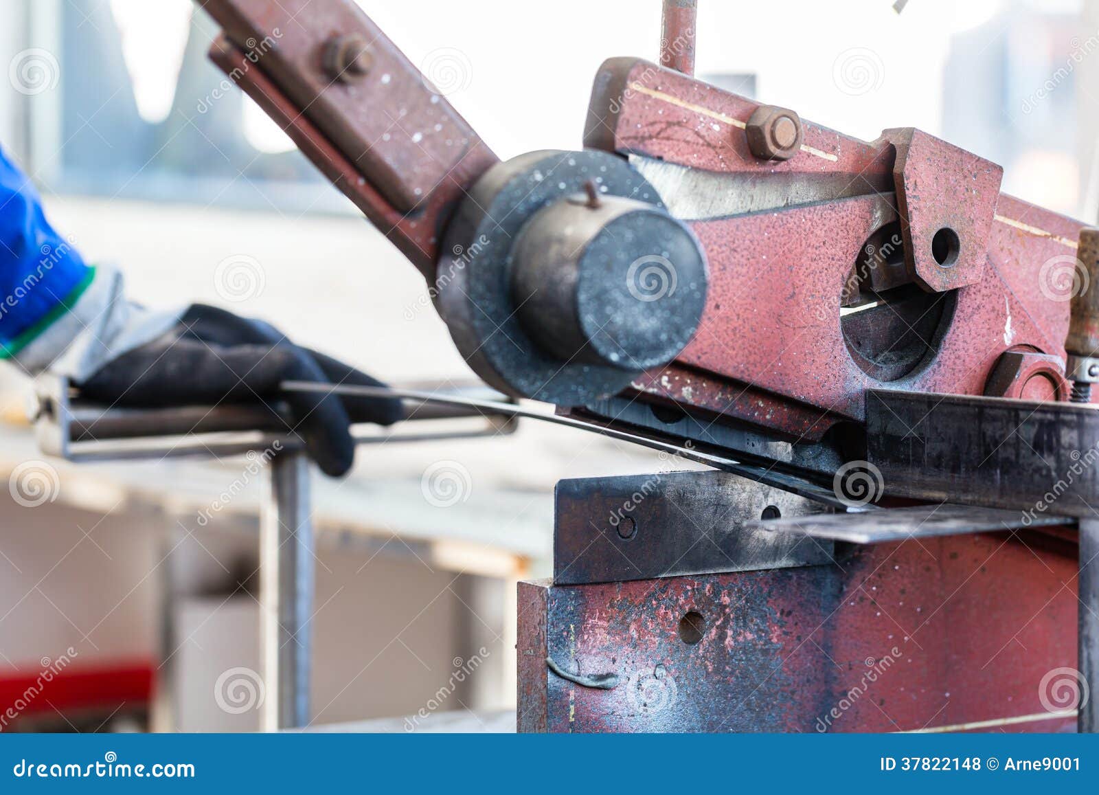 Craftsman Cutting Metal with Shear Stock Photo - Image of worker, male ...