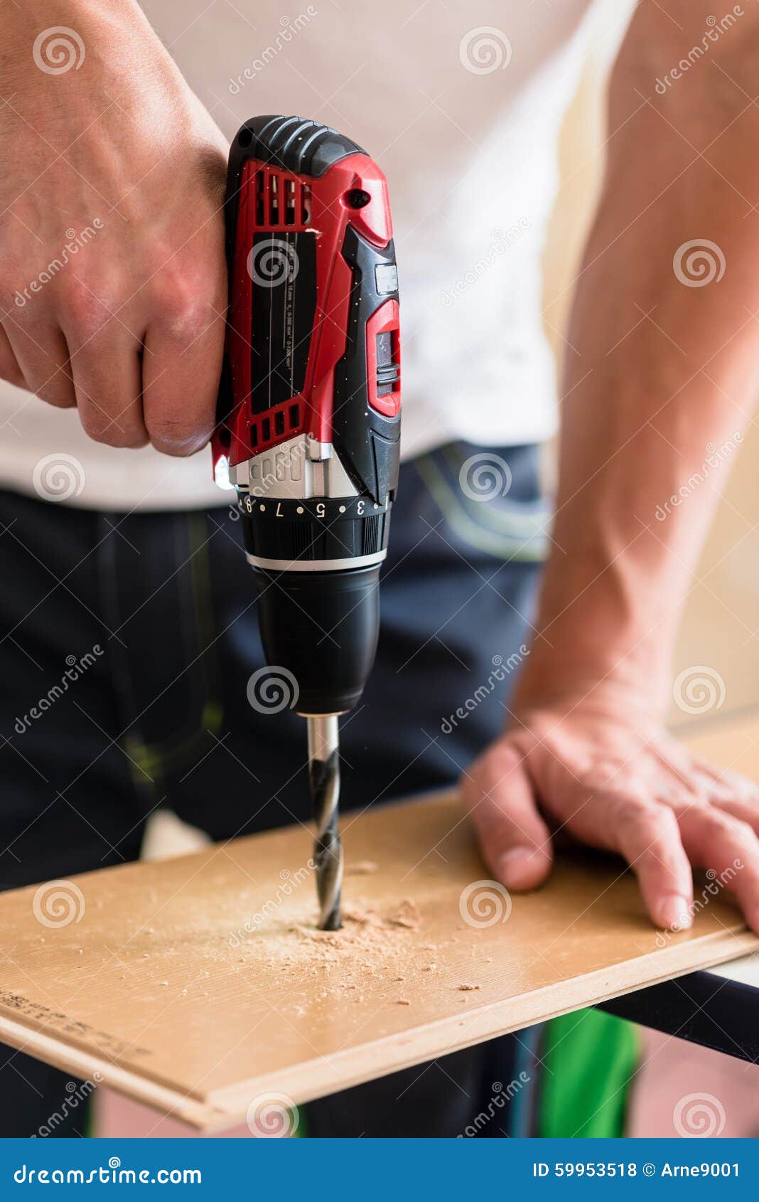Craftsman or DIY Man Working with Power Drill Stock Photo - Image of ...