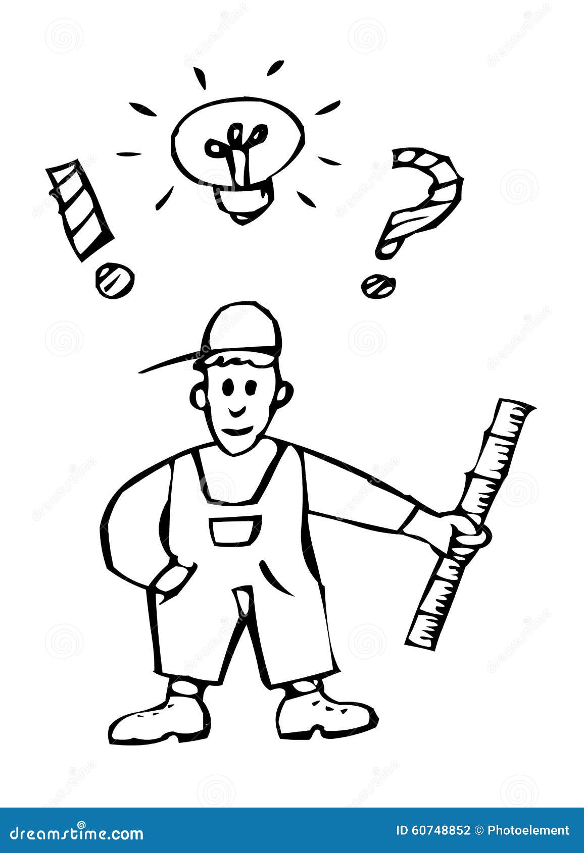 Craftsman Drawing As Clip Art Stock Illustration - Illustration of idea ...