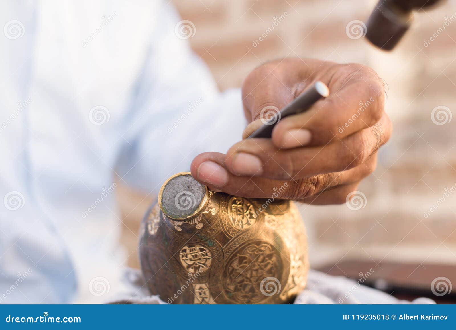 Chaser of copper at work stock photo. Image of making - 119235018