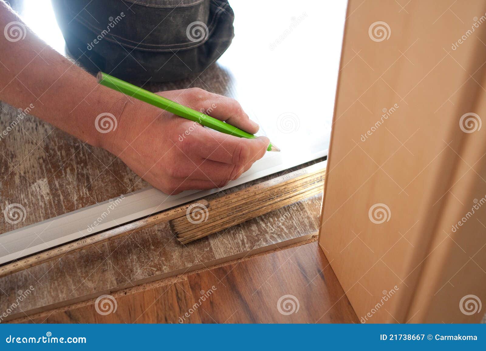 Craftsman with foot rule stock image. Image of construction - 21738667