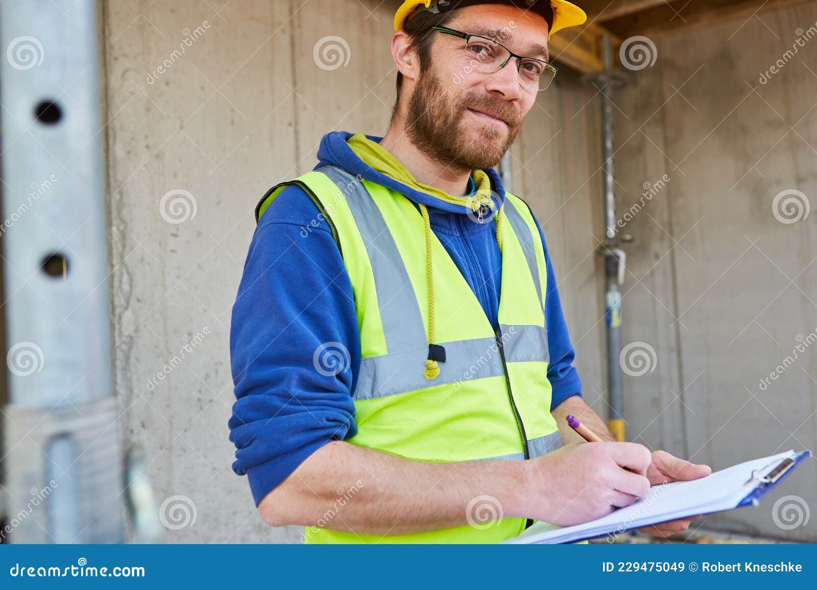 Craftsman or Foreman with a Checklist Stock Image - Image of ...