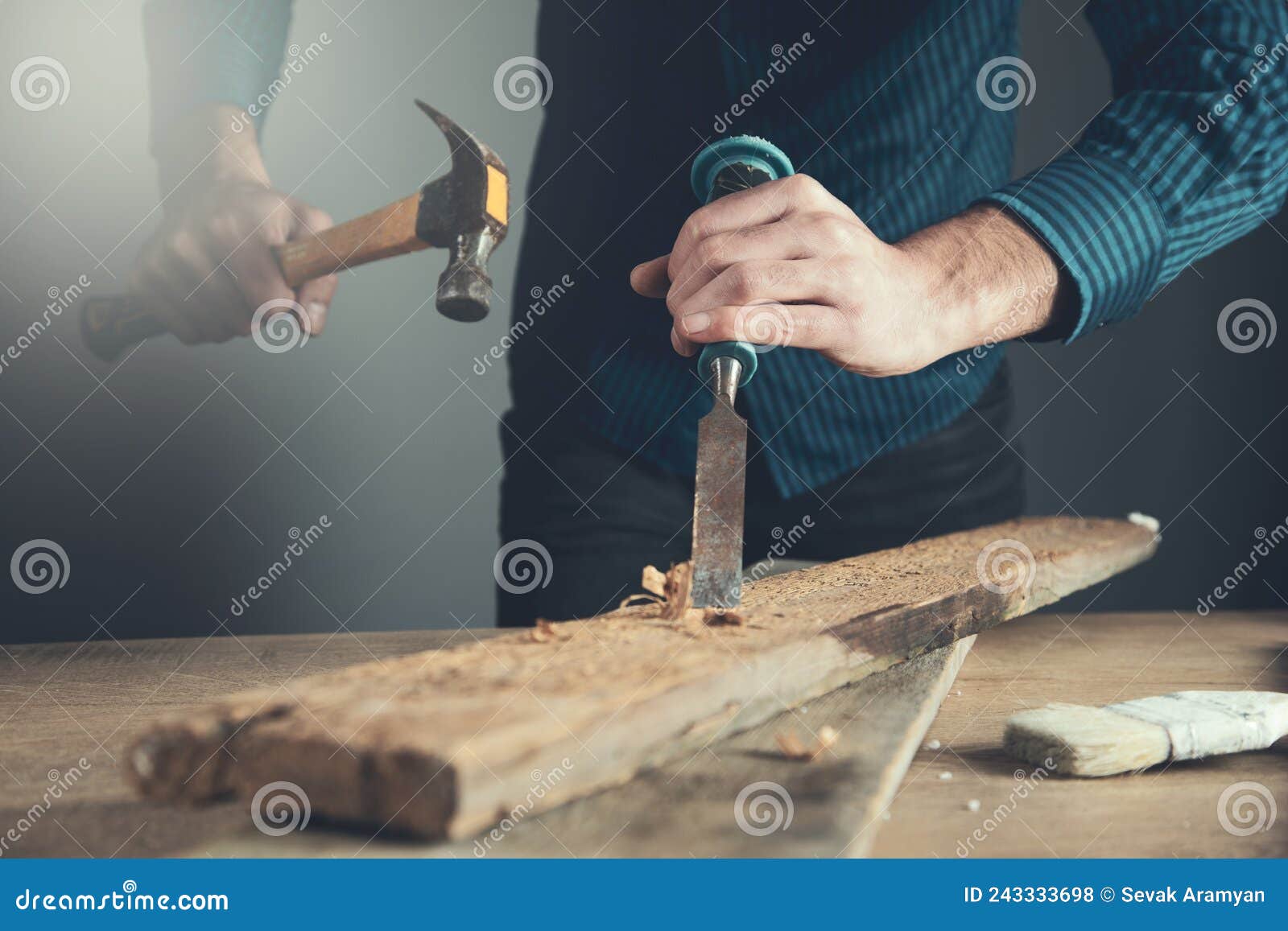 Craftsman hand wood stock photo. Image of passion, handmade - 243333698