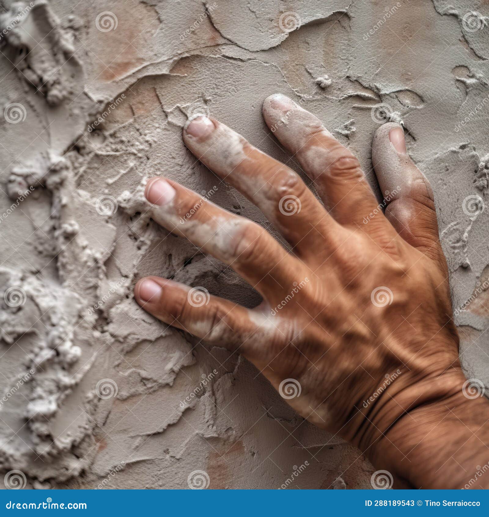 Craftsman Hands Work Plaster and Plaster on Wall , Generated by AI ...