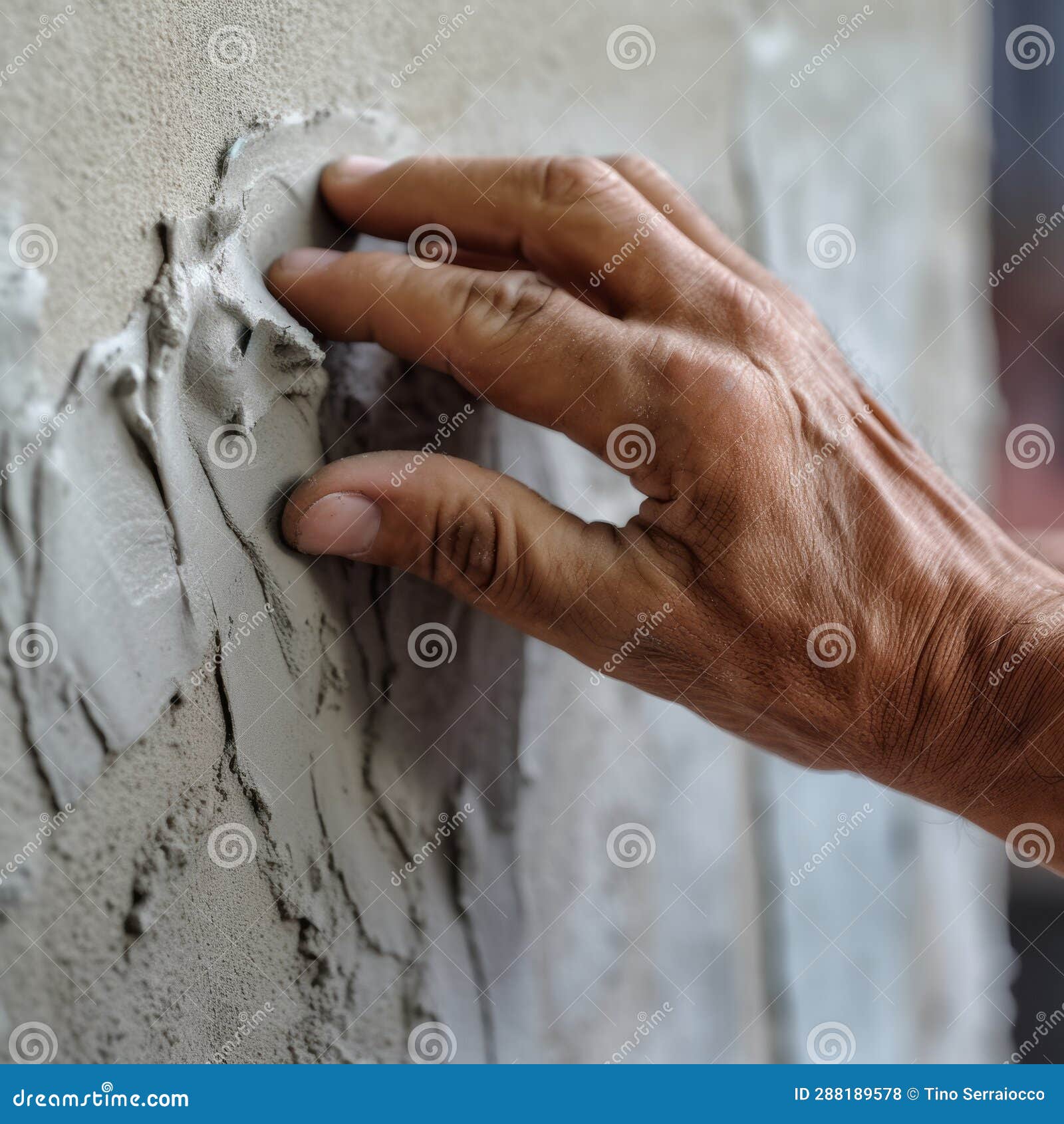 Craftsman Hands Work Plaster and Plaster on Wall , Generated by AI ...