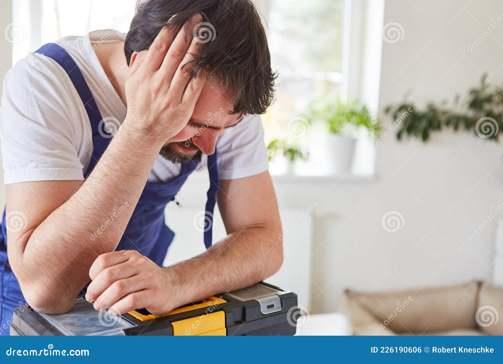 Craftsman or Handyman Has Stress or Problems Stock Photo - Image of ...