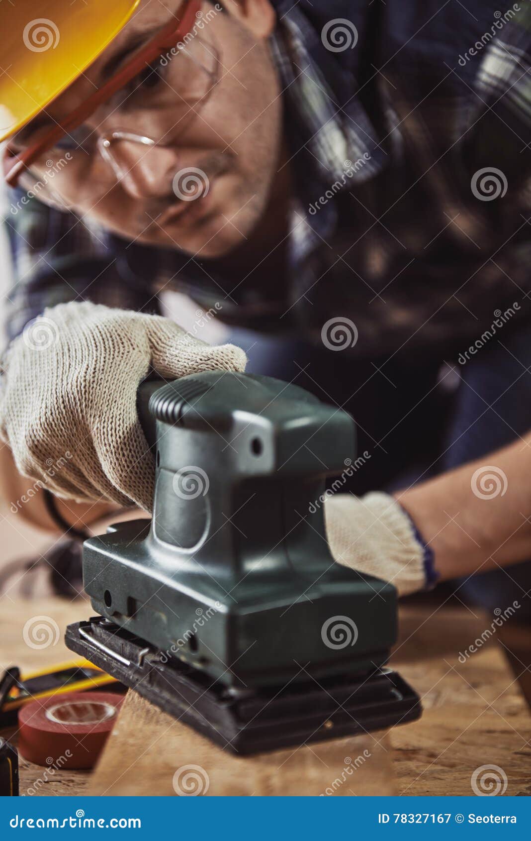 Craftsman with Hard Machine Stock Image - Image of carpentry, carver ...