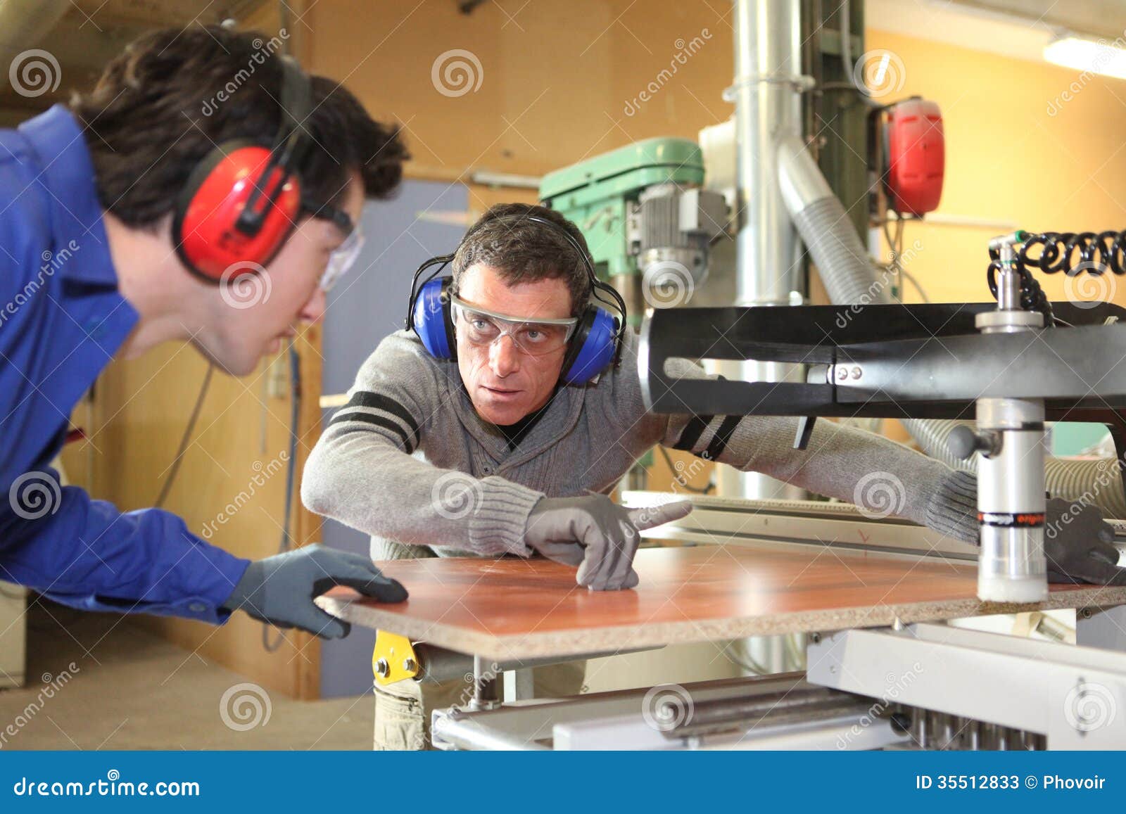 Craftsman and His Apprentice Stock Image - Image of indoors, industrial ...