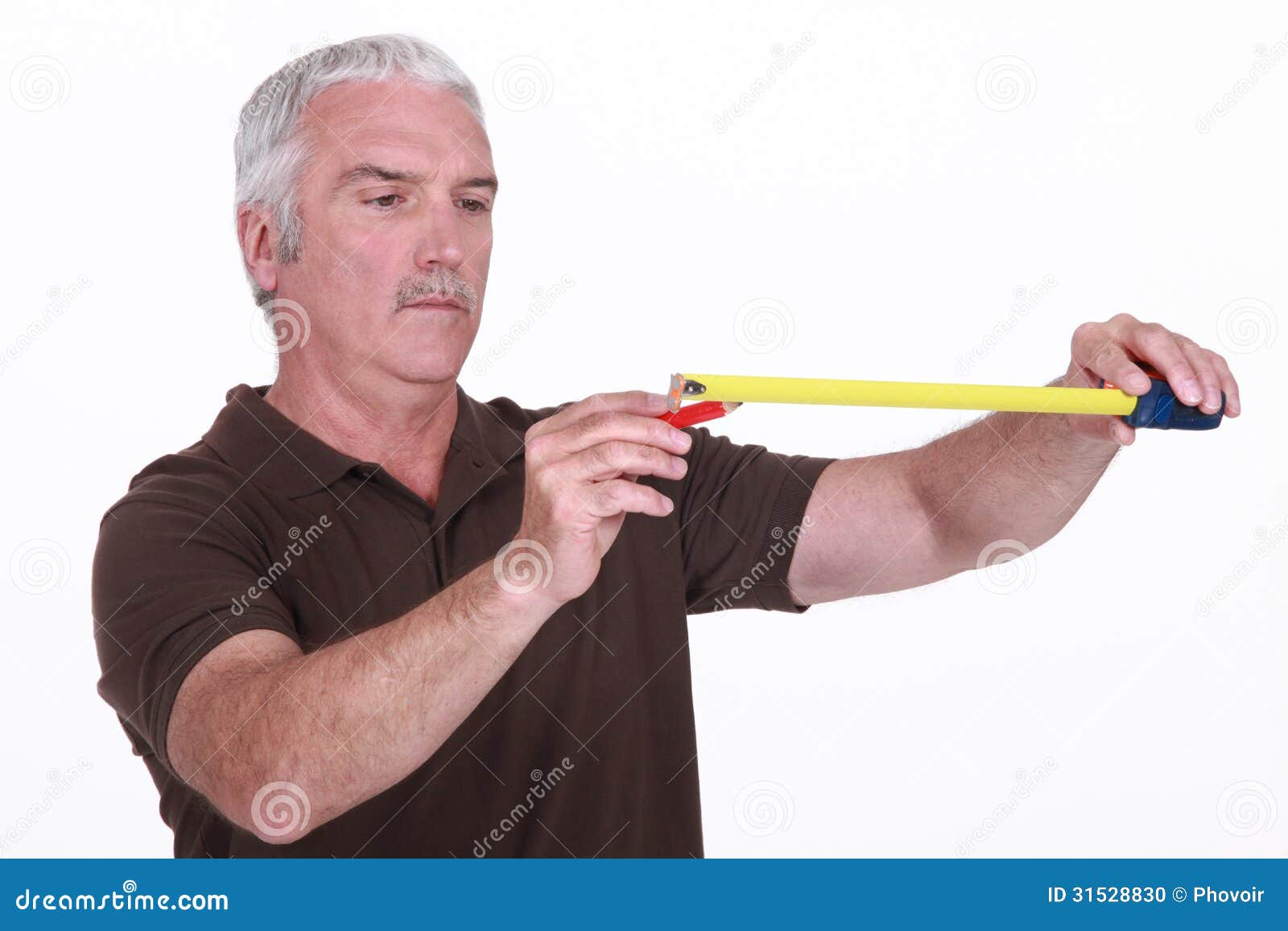 Craftsman holding a meter stock photo. Image of craft - 31528830