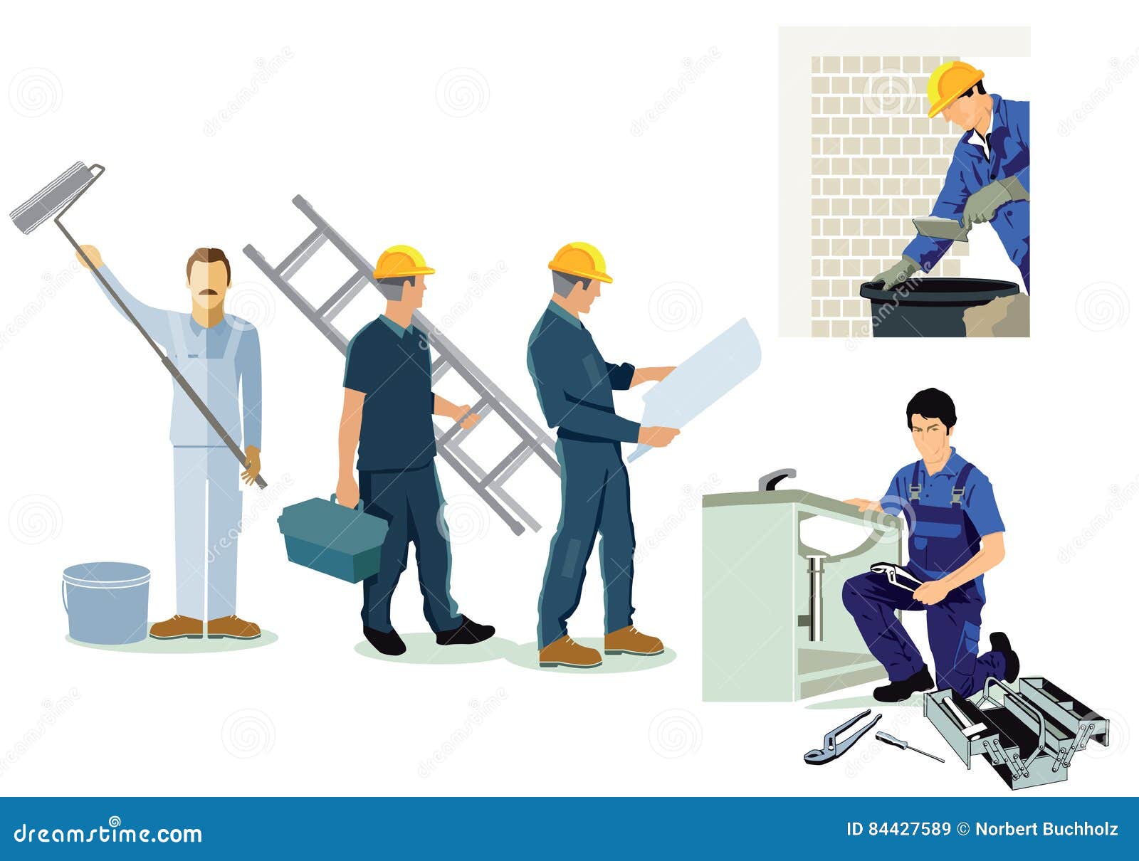Man Installer Repairing Windmill Vector Illustration | CartoonDealer ...