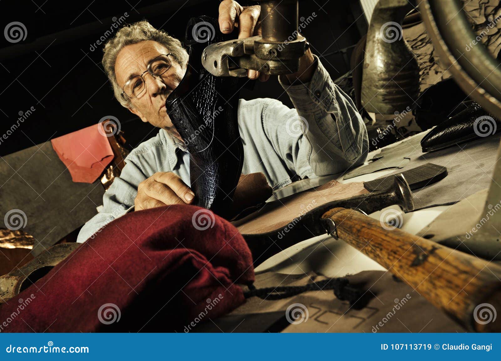 Craftsman Making Luxury Handmade Man Shoes Stock Image - Image of craft ...