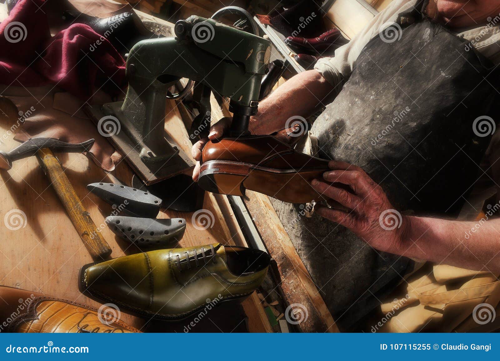 Craftsman Making Luxury Handmade Man Shoes Royalty-Free Stock ...