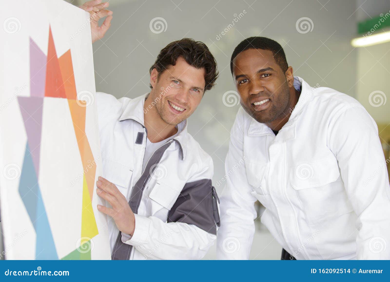 Craftsman Painter and Apprentice Shaking Hands Stock Photo - Image of ...
