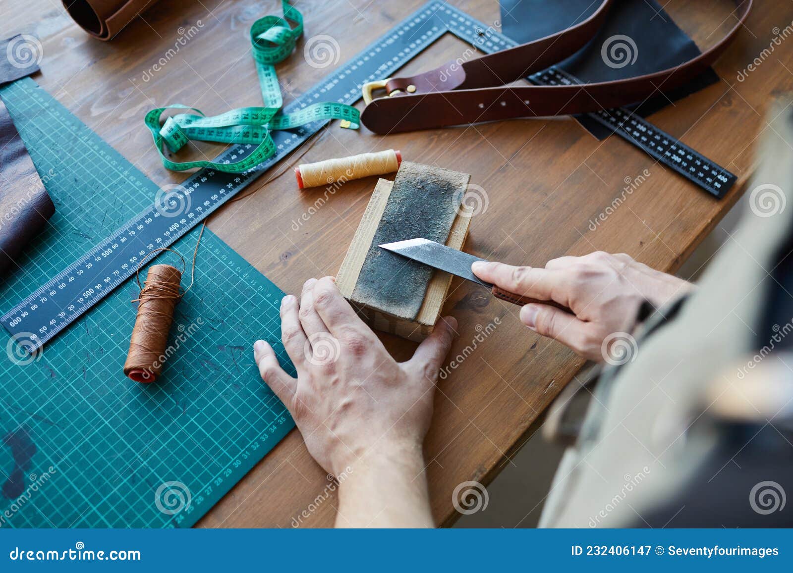 Craftsman Sharpening Tools Top View Stock Image - Image of repairing ...