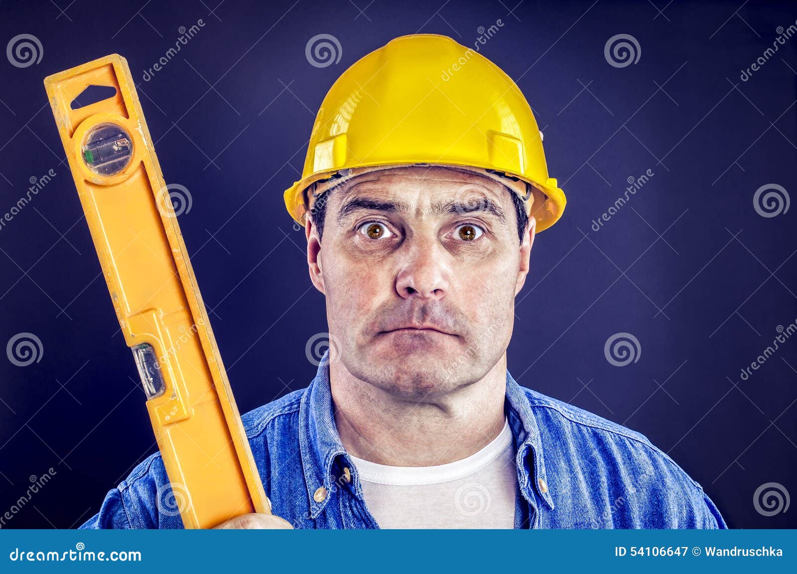 Craftsman with Spirit Level Stock Image - Image of site, safety: 54106647