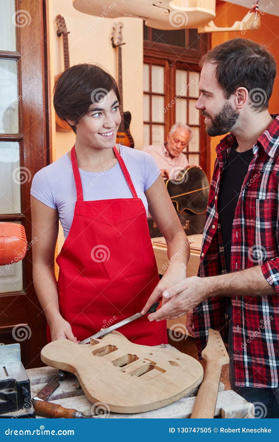 Craftsman Teaches Apprentice a Lesson Stock Image - Image of assemble, manual: 130747505