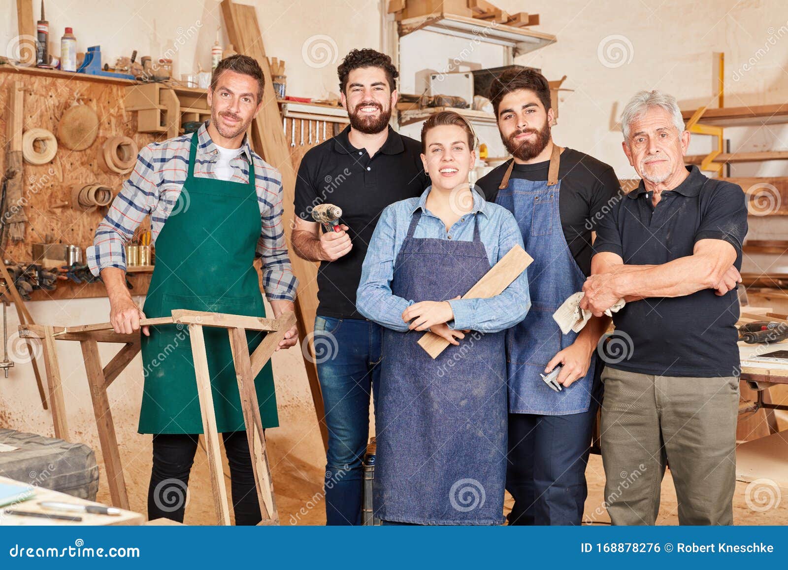 Craftsman Team with Masters and Trainees Stock Photo - Image of ...