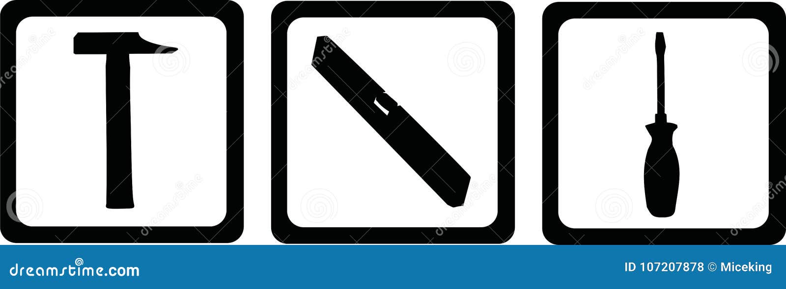 Craftsman Tools - Hammer, Bubble Level, Screwdriver Stock Vector ...