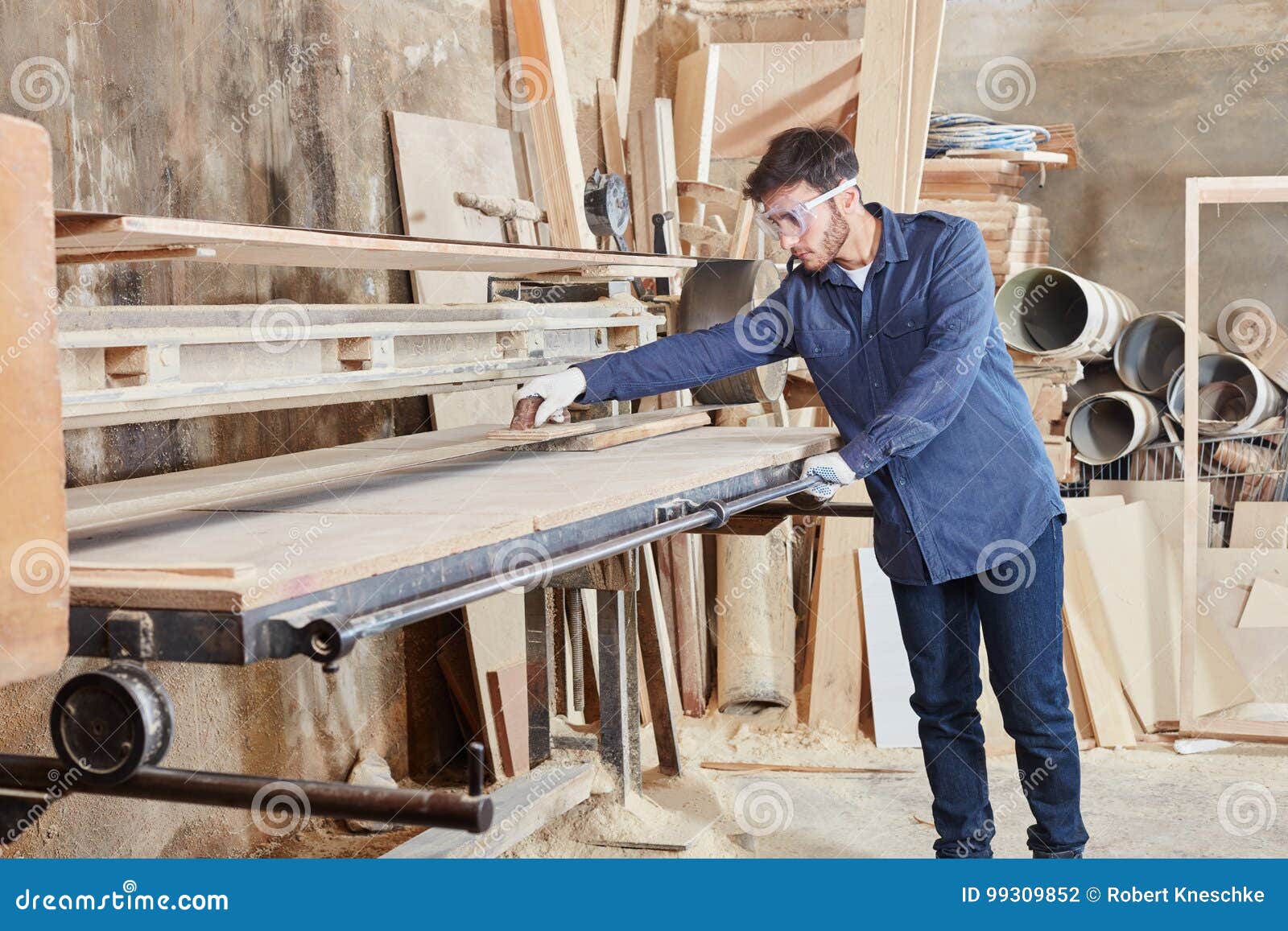 Craftsman Using Band Grinder Stock Photo - Image of construction ...