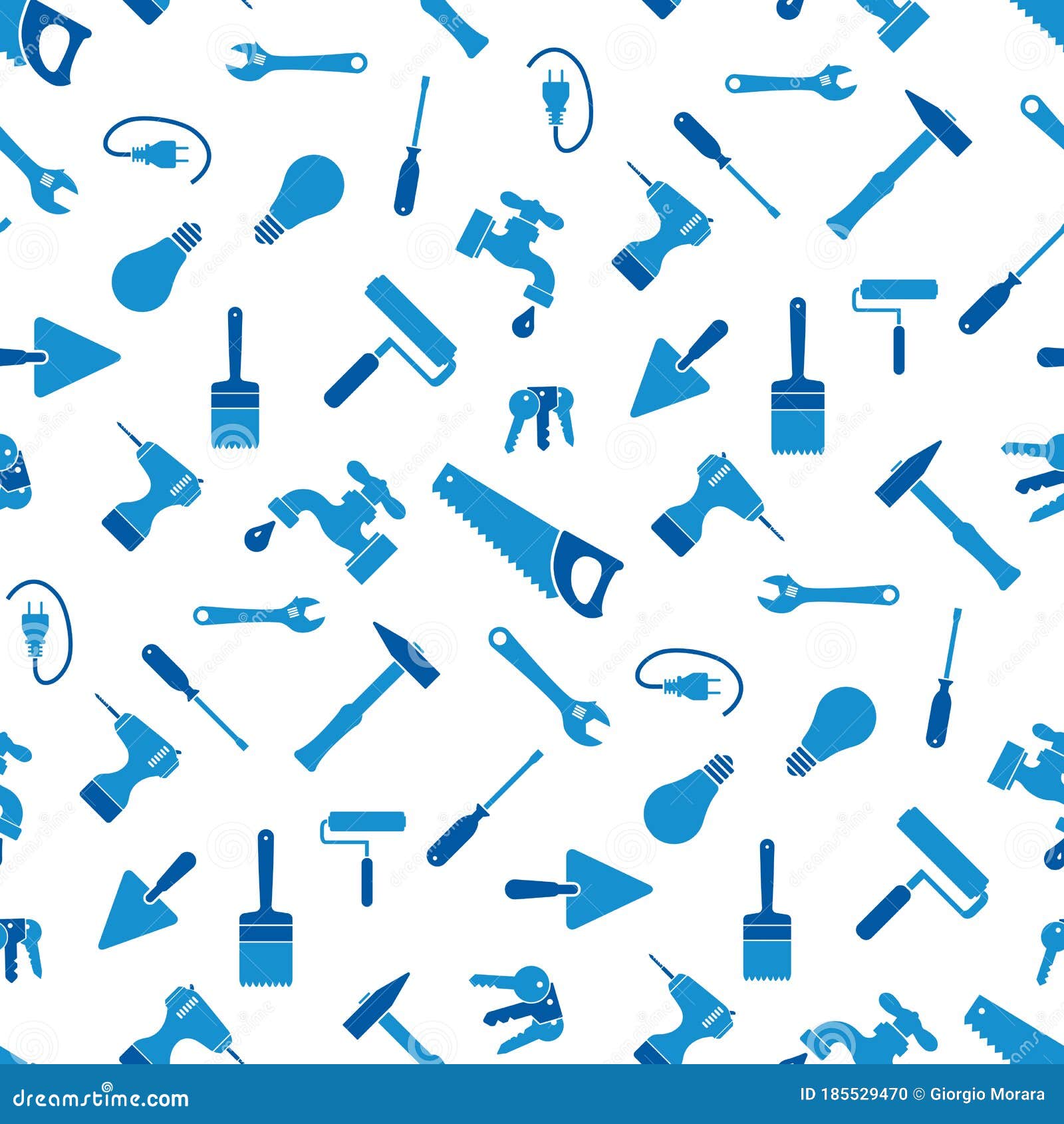 Craftsman Vector Tools Seamless Pattern Stock Vector - Illustration of ...