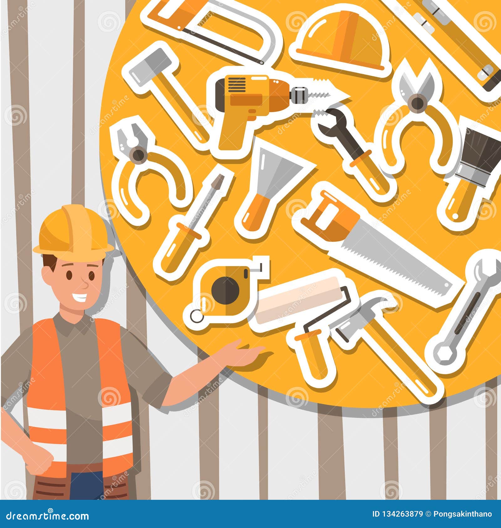 Craftsman Working and Construction Tools. Icon Design Stock Vector ...