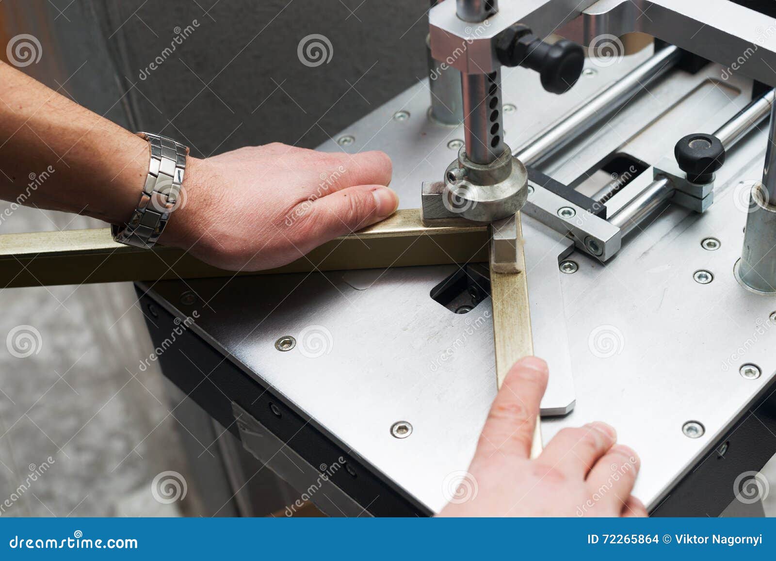 Craftsman Working on Frame in Frameshop. Stock Photo - Image of ...