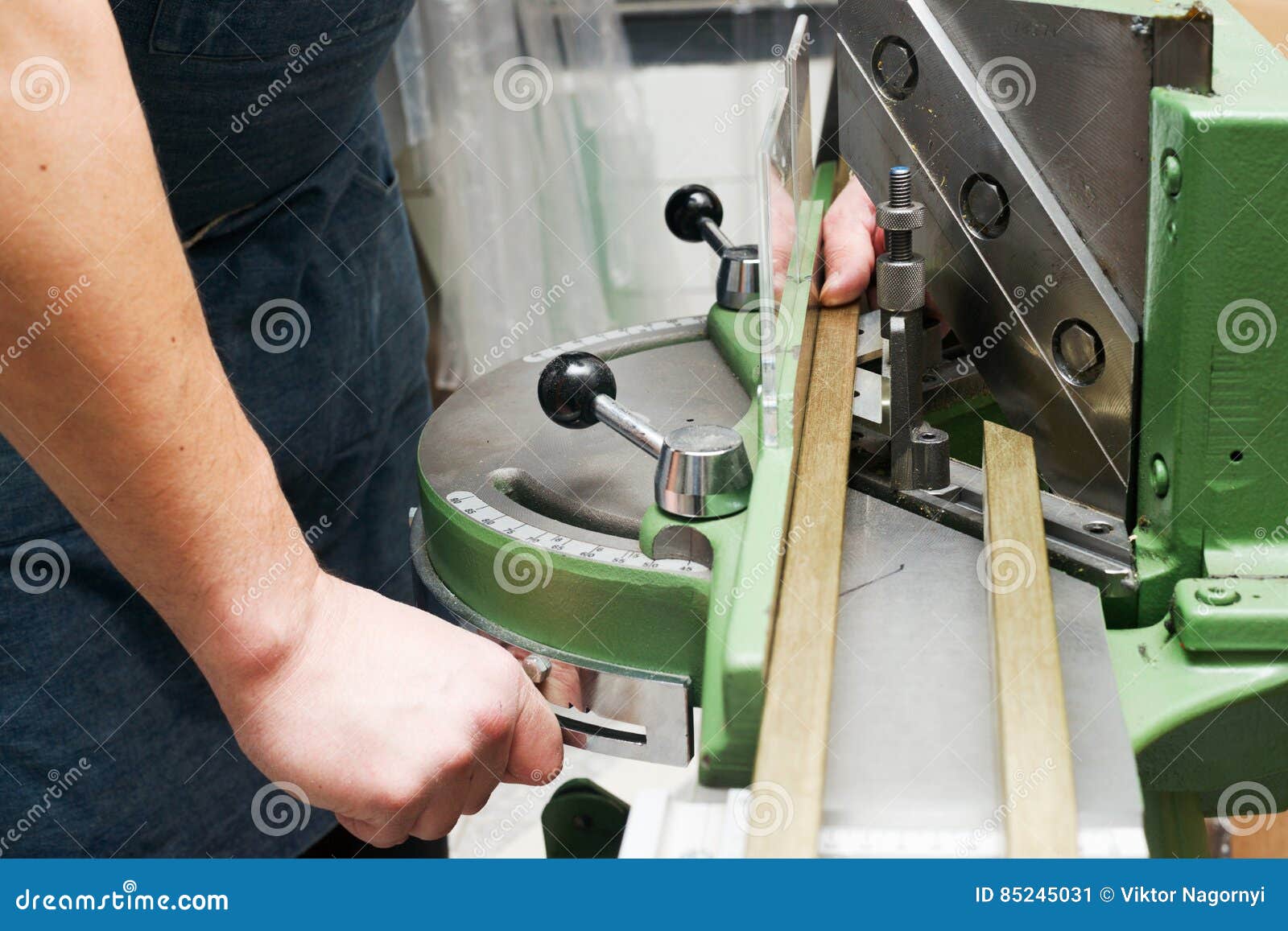 Craftsman Working on Frame in Frameshop. Stock Image - Image of ...