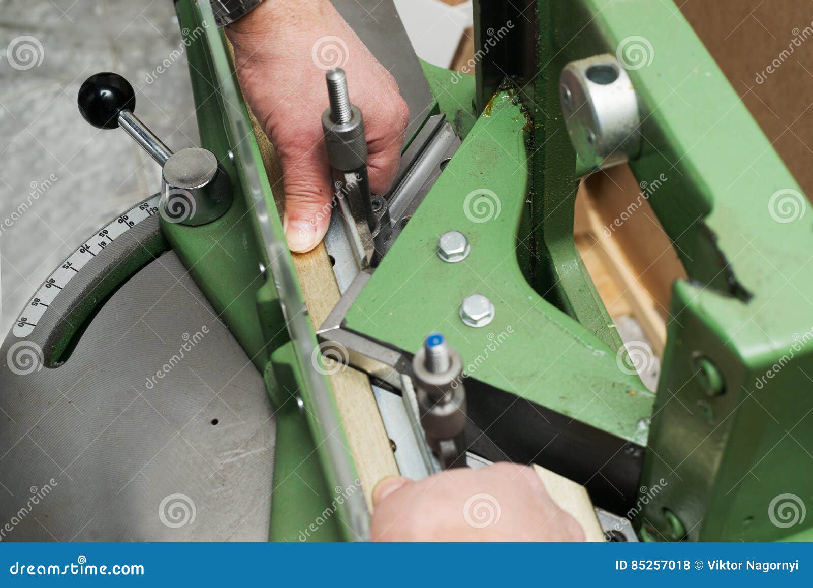 Craftsman Working on Frame in Frameshop. Stock Photo - Image of angle ...