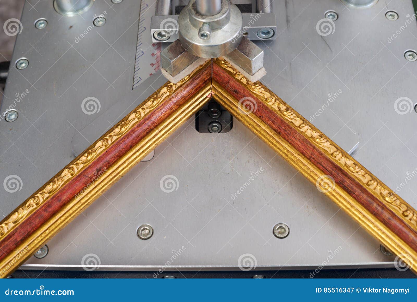 Craftsman Working on Frame in Frameshop. Stock Image - Image of ...