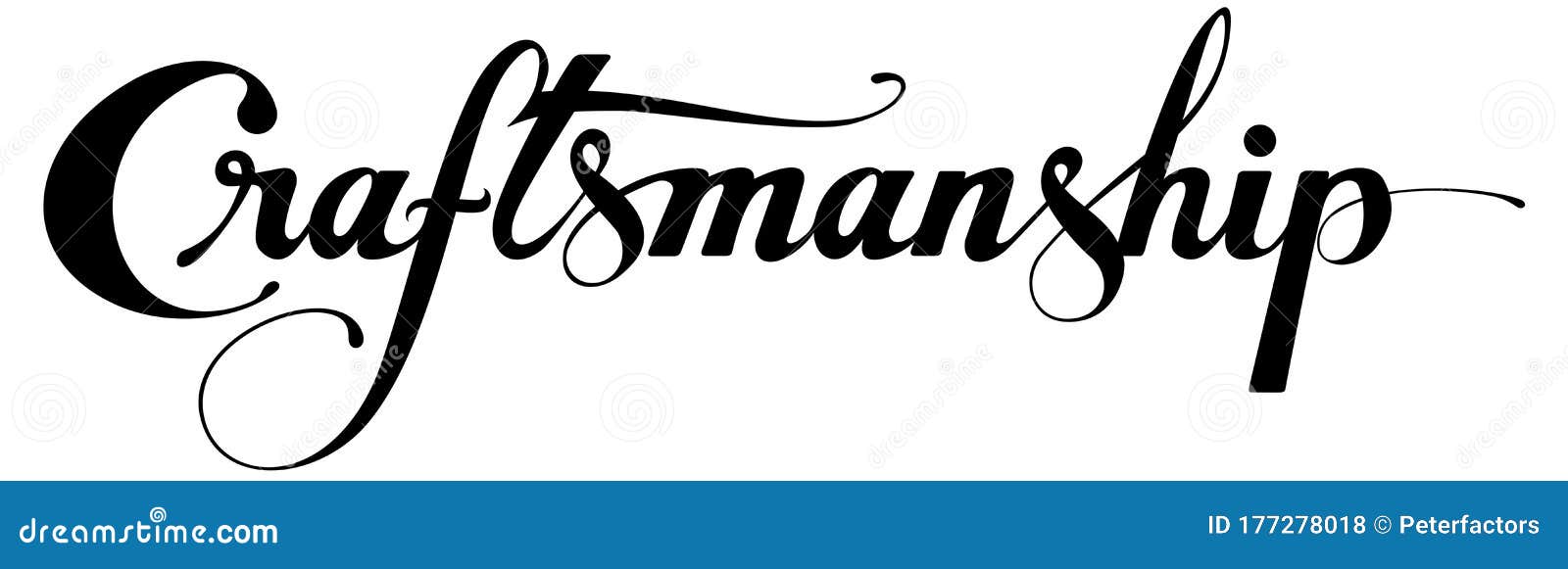 Craftsmanship - Custom Calligraphy Text Stock Vector - Illustration of ...