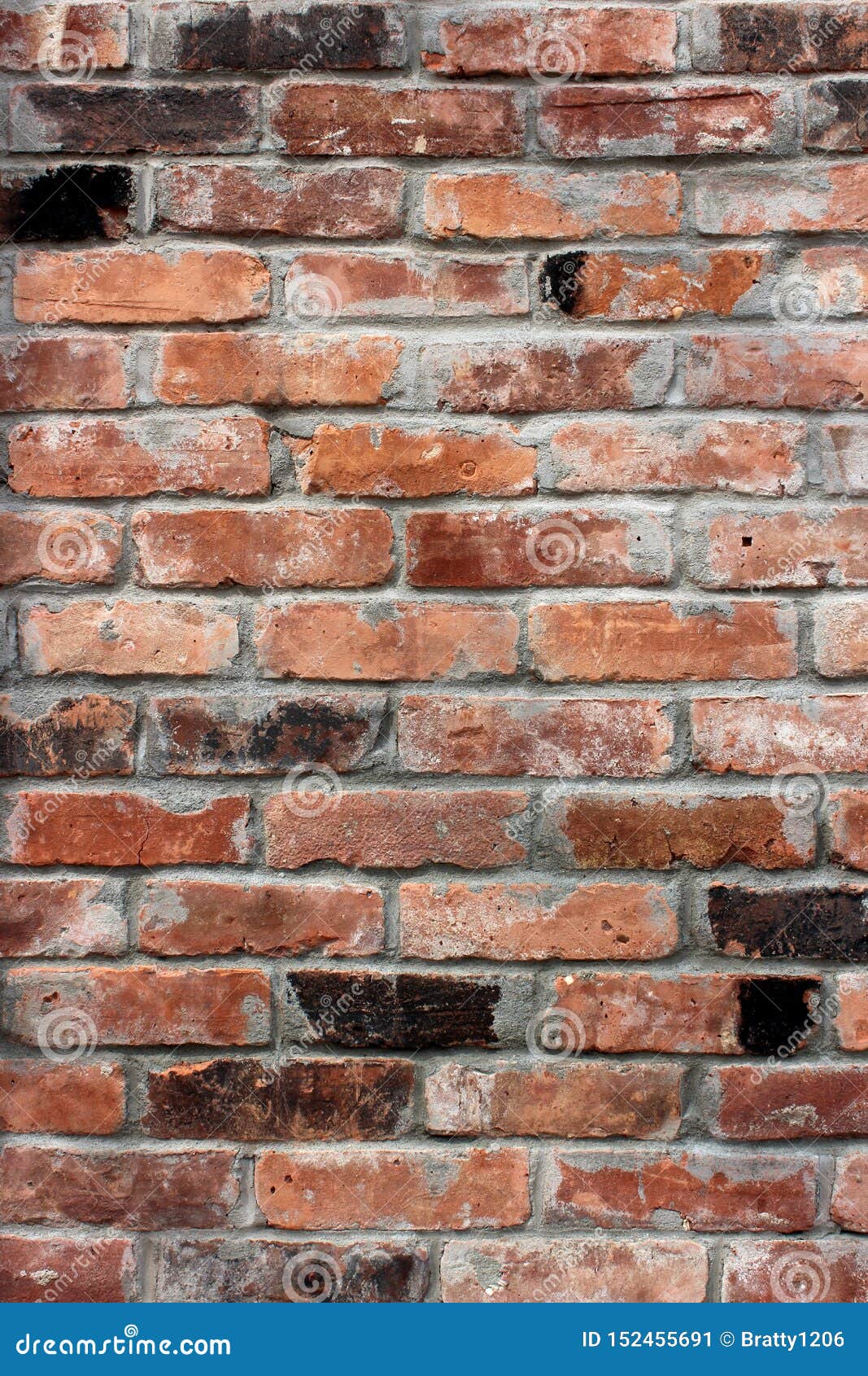 Red, Brown and Black Bricks in Handcrafted Brick Wall Stock Image ...