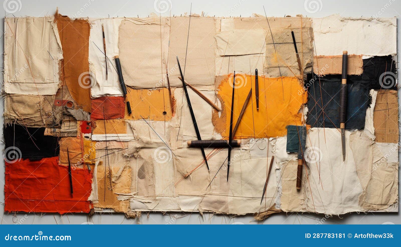 Craftsmanship Unveiled: a Captivating Mixed Media Collage Stock ...