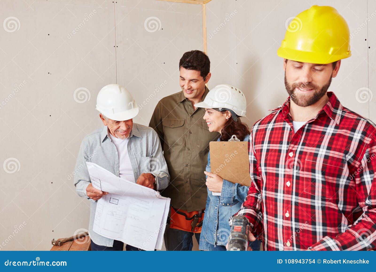Craftsmen group as a team stock photo. Image of clipboard - 108943754