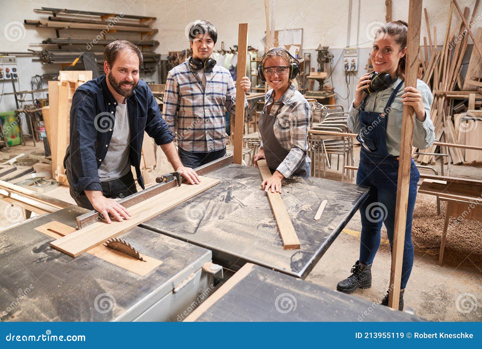 Craftsmen Team with Apprentices and Trainers Stock Image - Image of ...