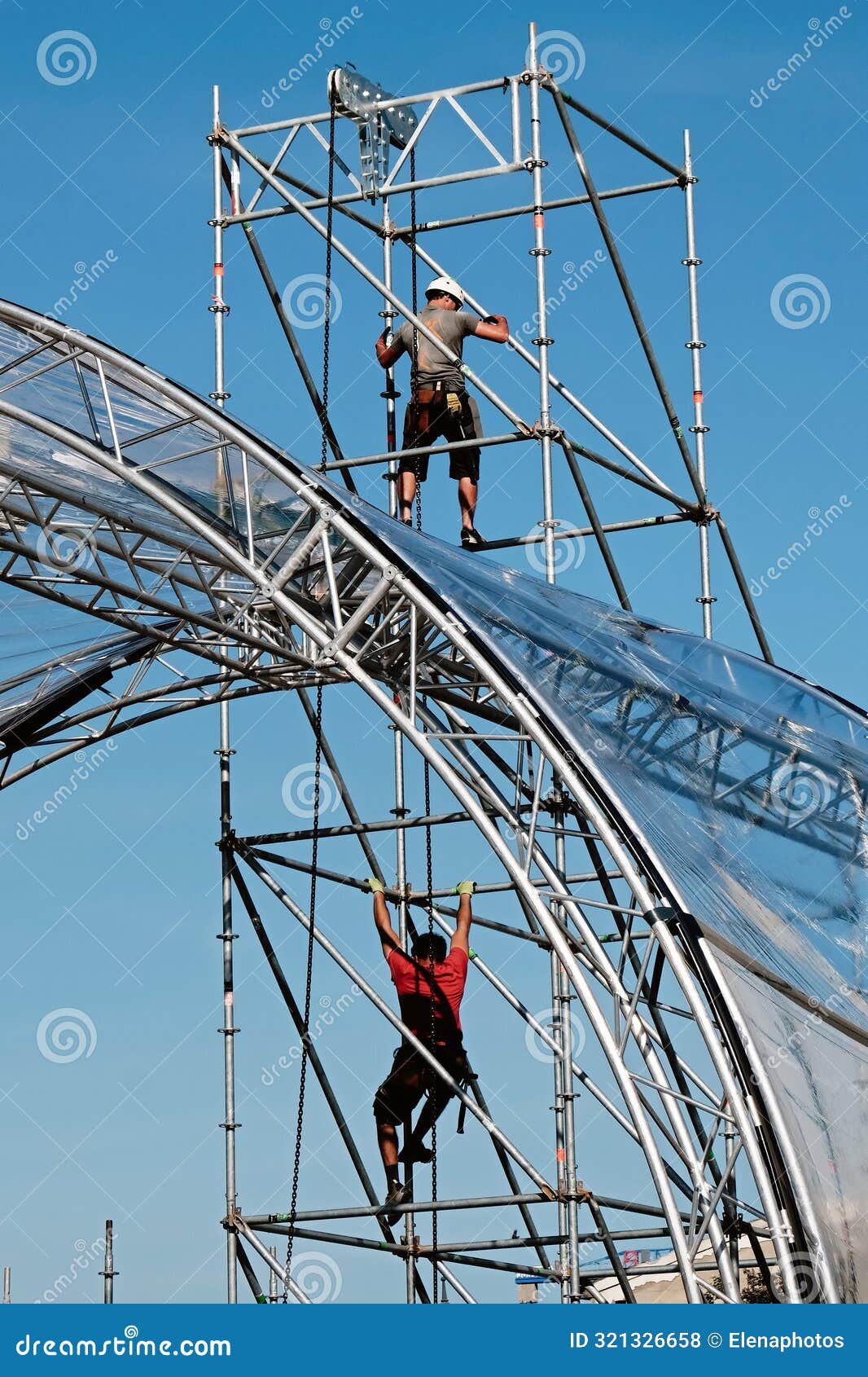 Craftsmen and Workers Working on a Scaffolding Editorial Stock Photo ...