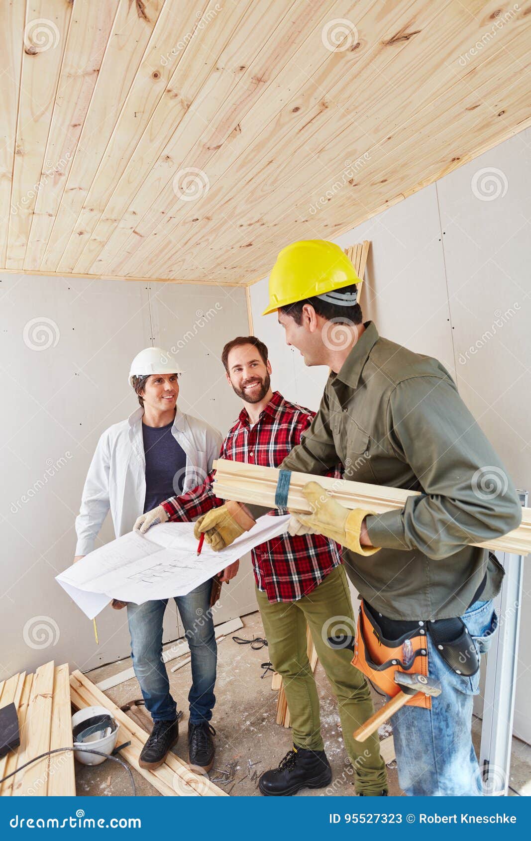 Craftsmen working together stock image. Image of people - 95527323