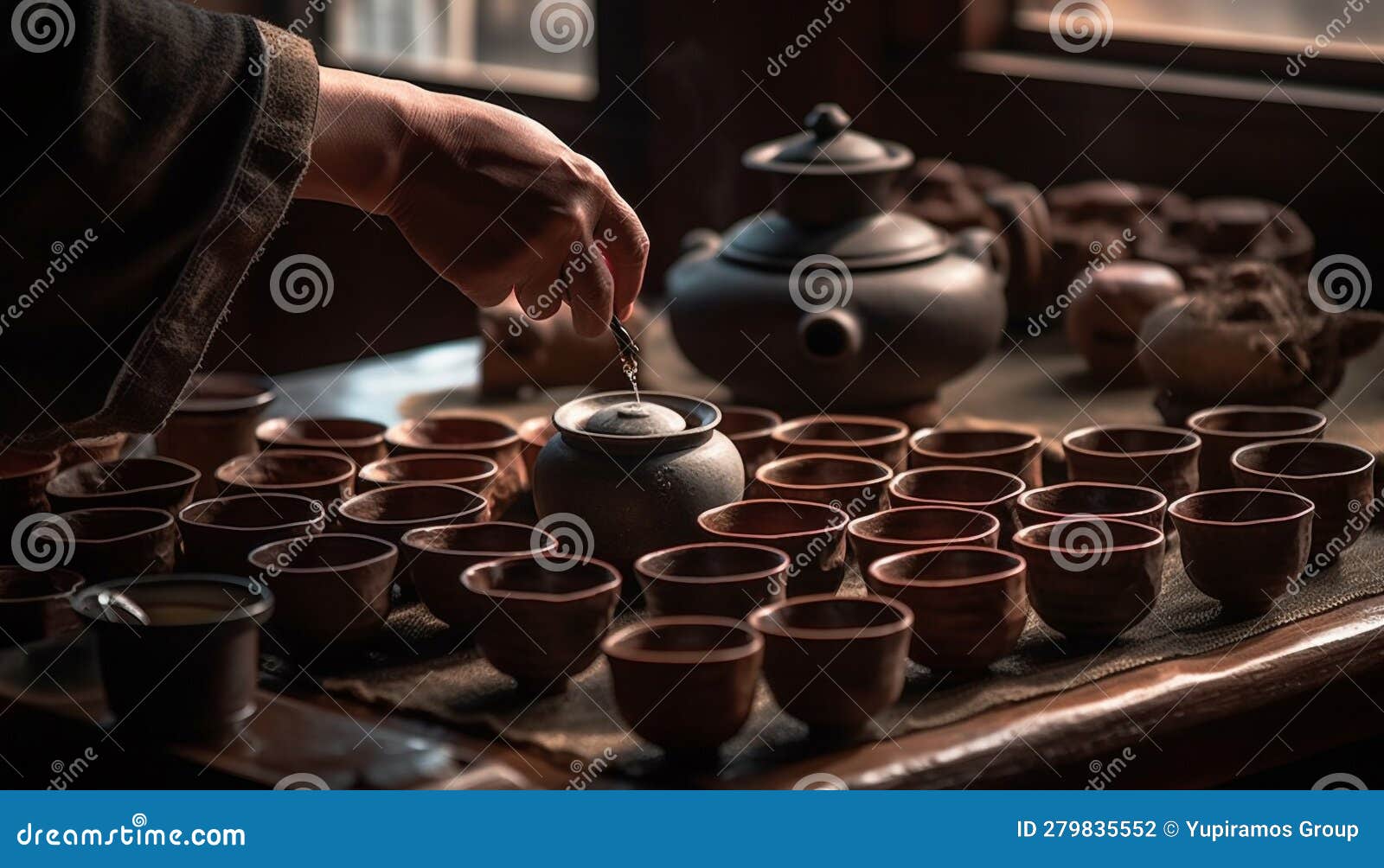 Craftspeople Working with Clay, Spinning Wheel, Creating Earthenware ...