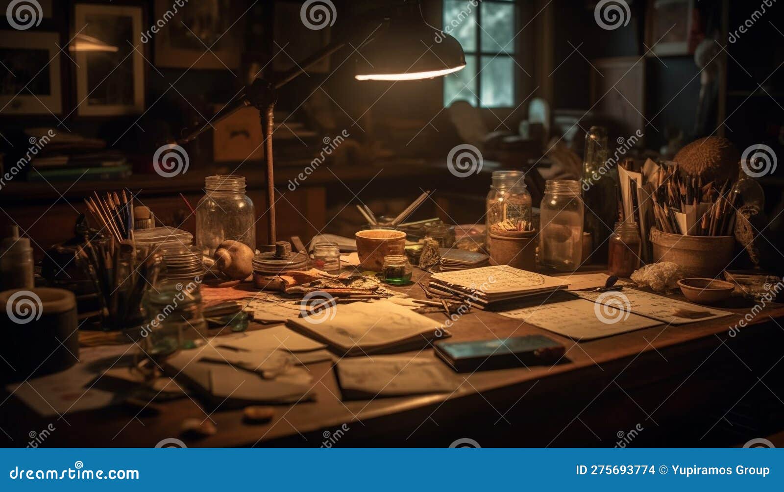 Craftsperson Workshop Old Fashioned Tools, Messy Creativity Generated ...