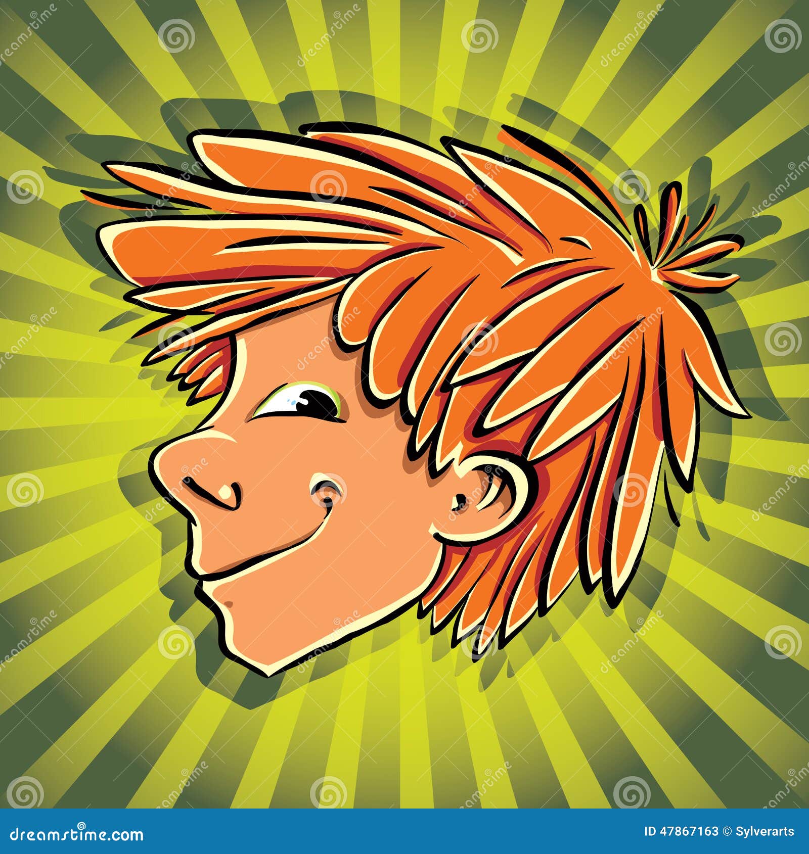 A Crafty Young Man Cartoon Character On Grid Background | CartoonDealer ...