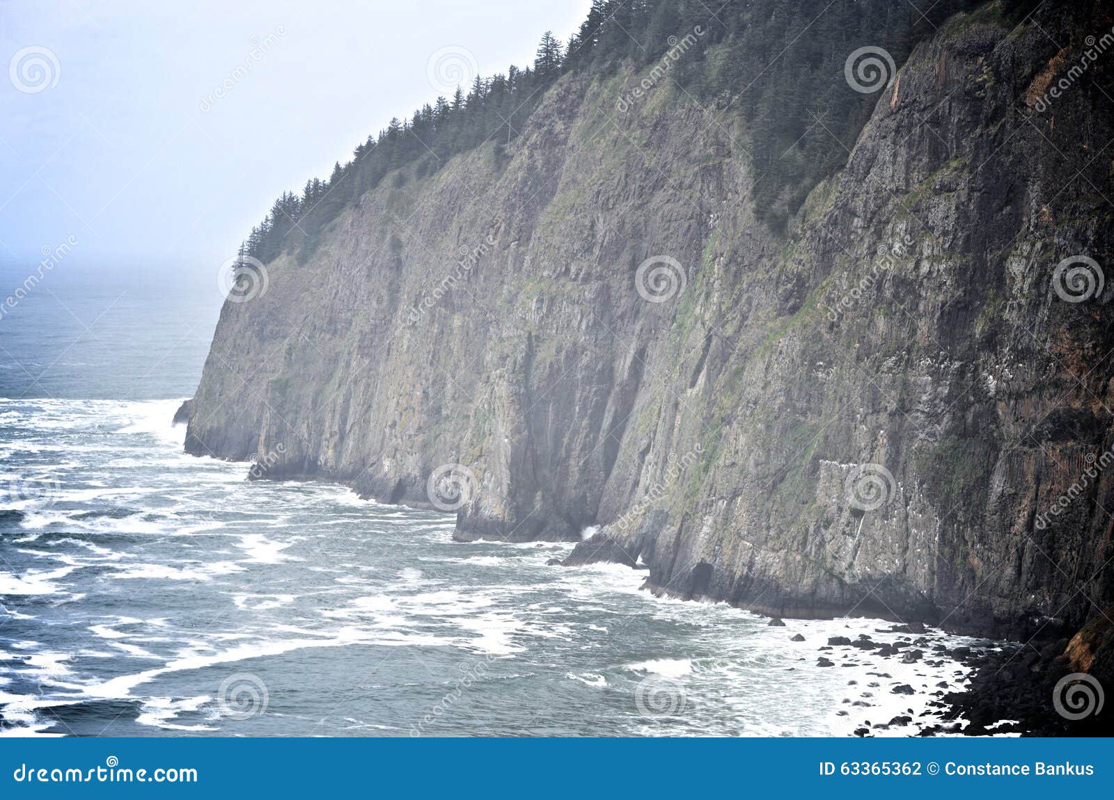 Craggy Cliffs by the Pacific Ocean Stock Photo - Image of cliff, trees ...