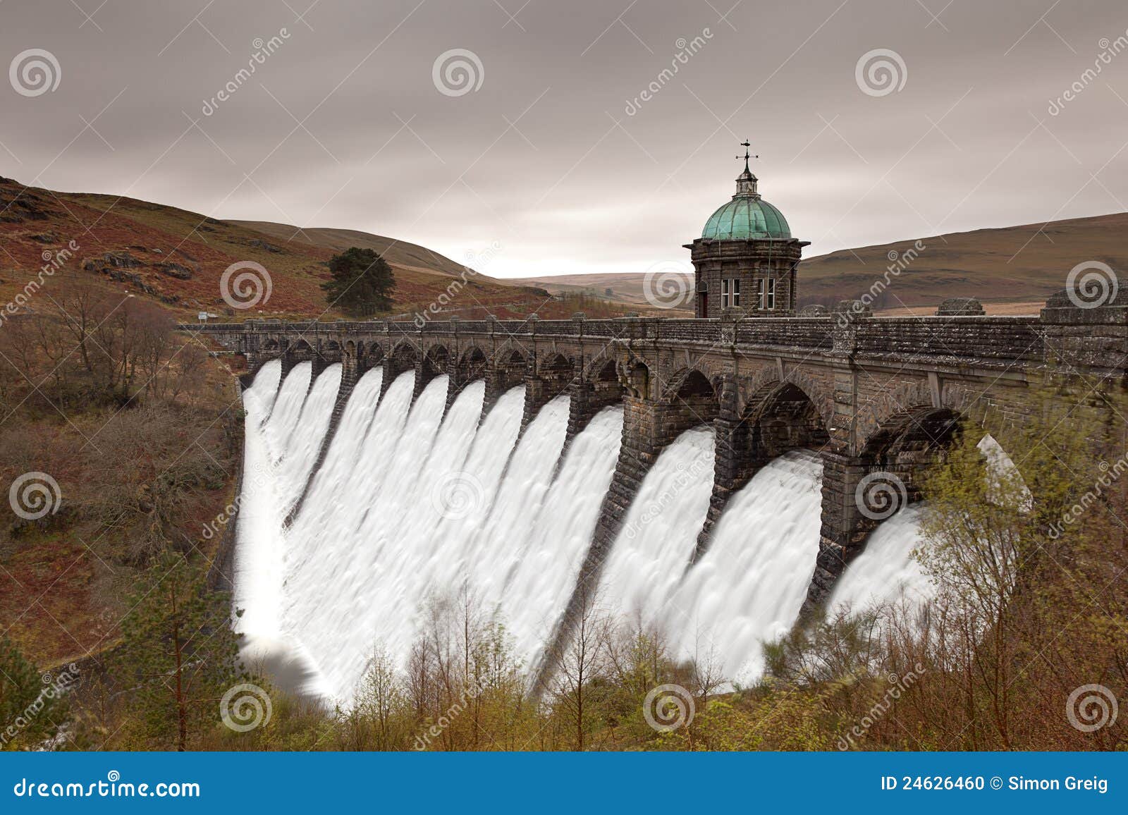 Craig Goch Dam stock photo. Image of long, valley, europe - 24626460
