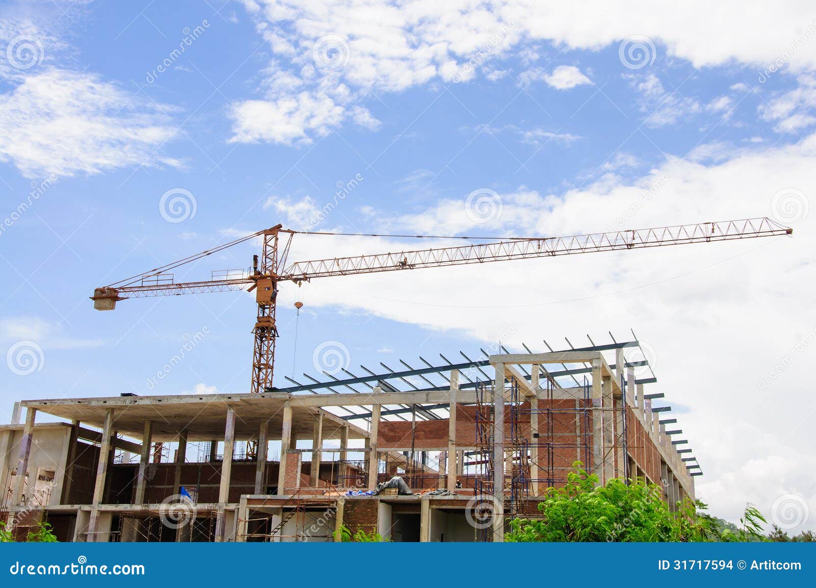 Crain Construction Building Stock Photo - Image of construction, floor ... Crain Construction Building Stock Photo - Image of construction, floor ...