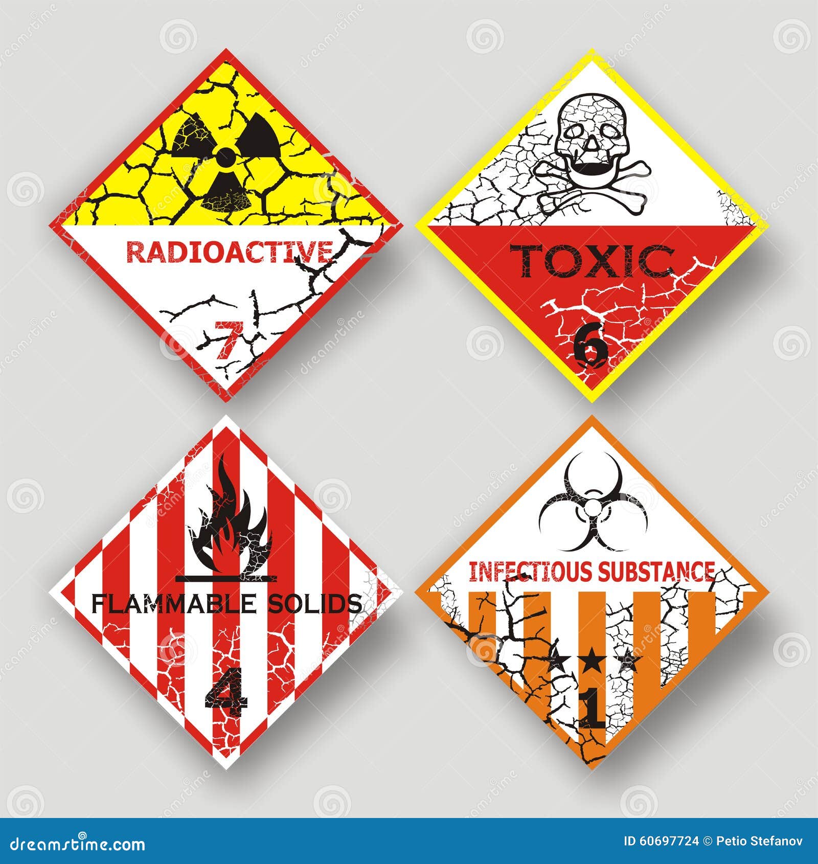 Craked hazard sign stock vector. Illustration of military - 60697724