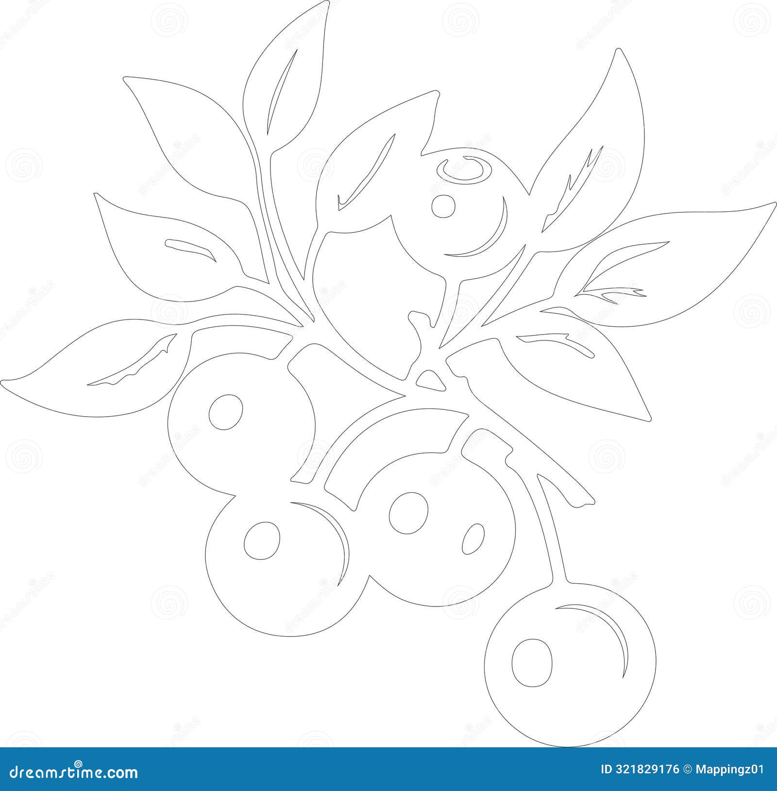 Cranberries Outline Silhouette Generative Ai Stock Vector ...